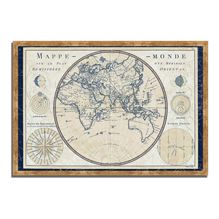 "Plan De Meridien Blue Border" By Sue Schlabach, Framed Painting Print ...