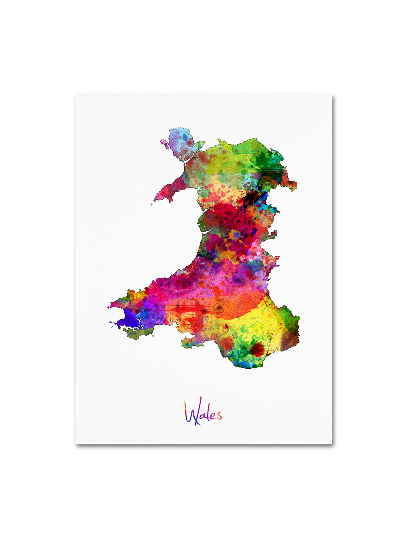 'Wales Watercolor Map' Canvas Art by Michael Tompsett, 14" x 19 ...