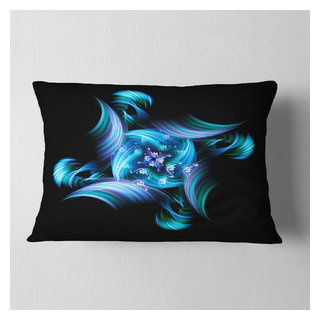 Multi Colored Blue Stained Glass Floral Throw Pillow, 12"x20 ...