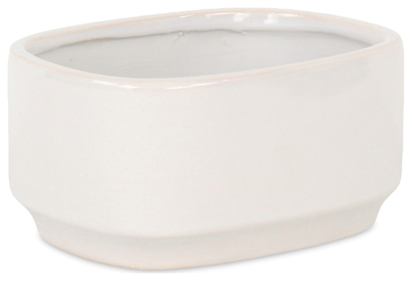Curved Ceramic Pot - Large - Off White - Transitional - Indoor Pots And ...