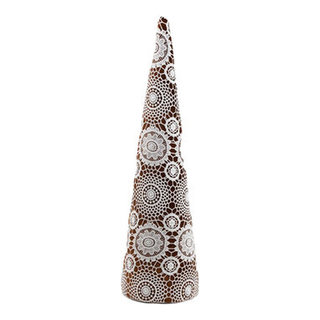 December Diamonds Gingerbread Village 29" Gingerbread Lace Cone Tree ...