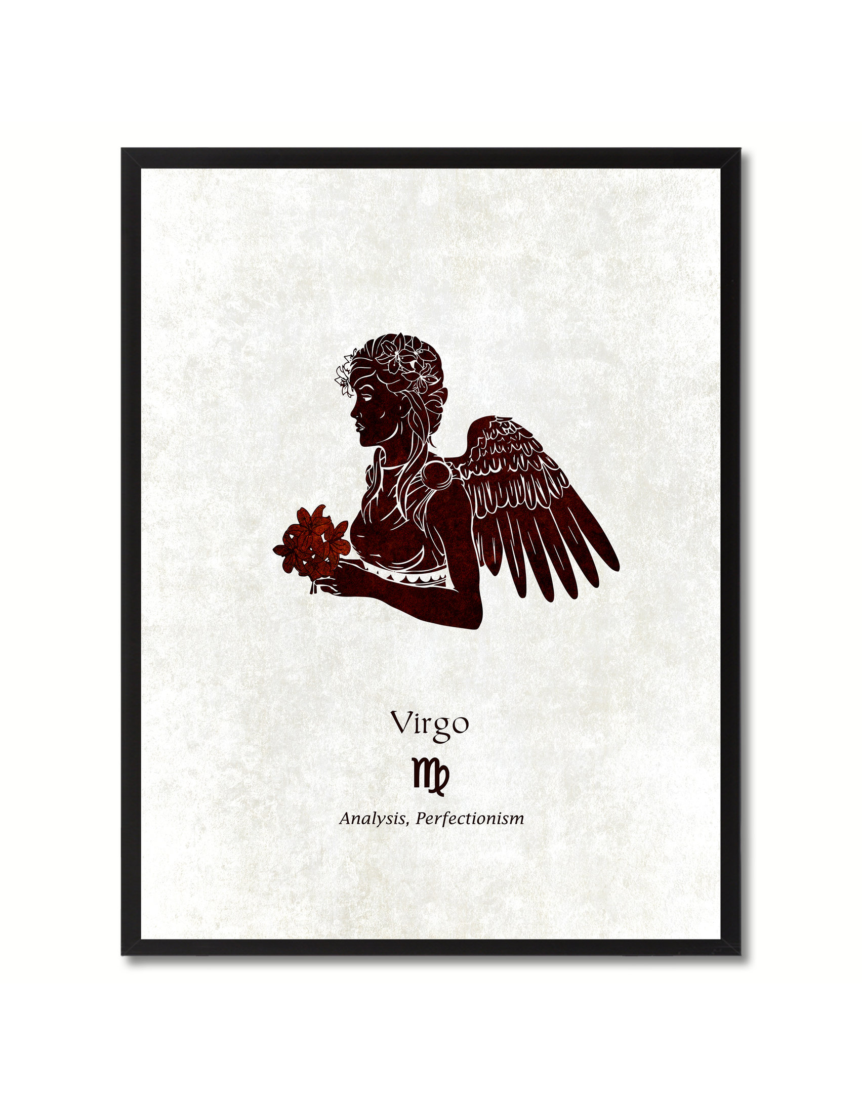 Virgo Horoscope Astrology White Print on Canvas with Picture Frame, 22 ...