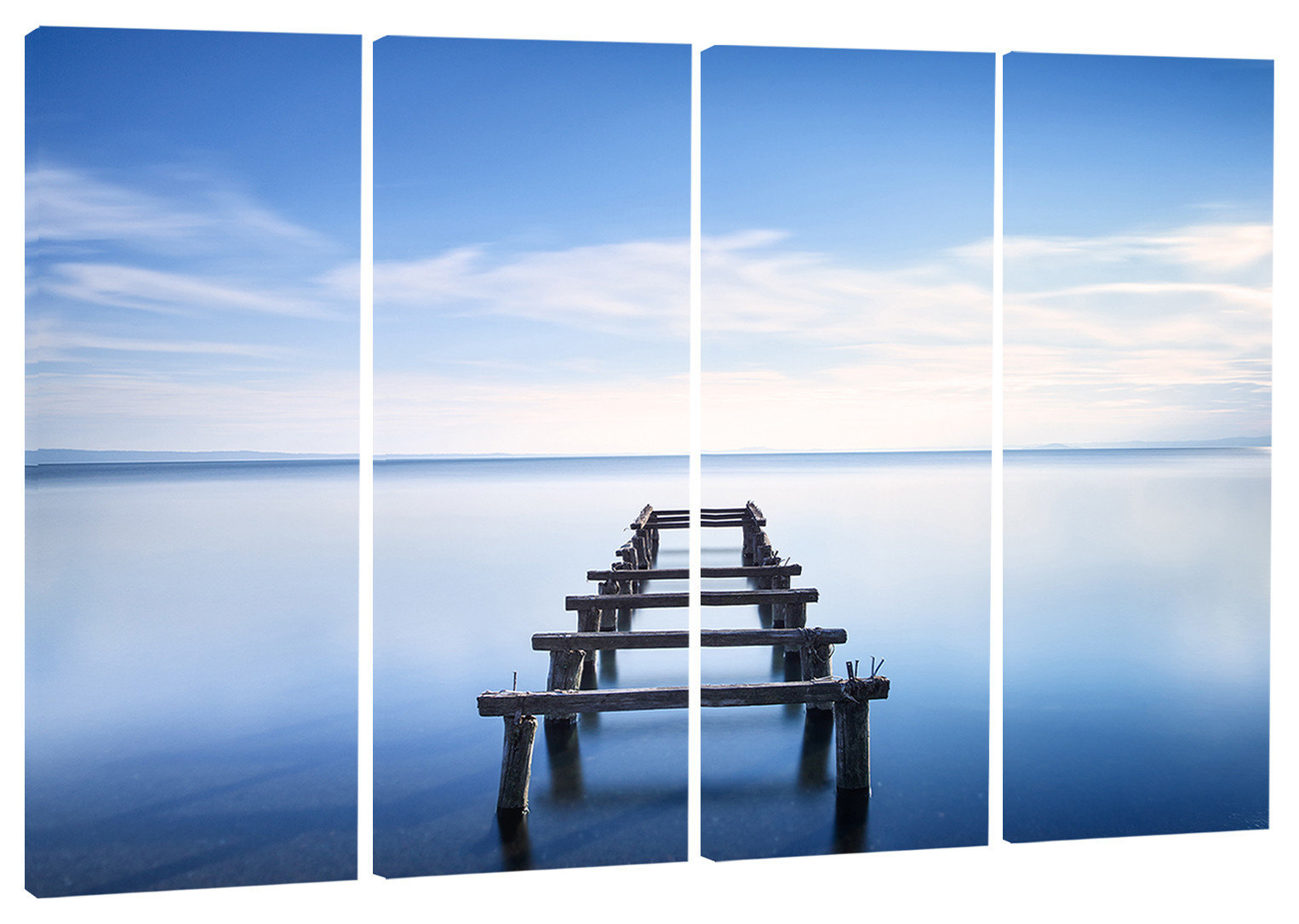 "Jetty Remains in Blue Lake" Photo Metal Wall Art, 48"x28" - Rustic ...