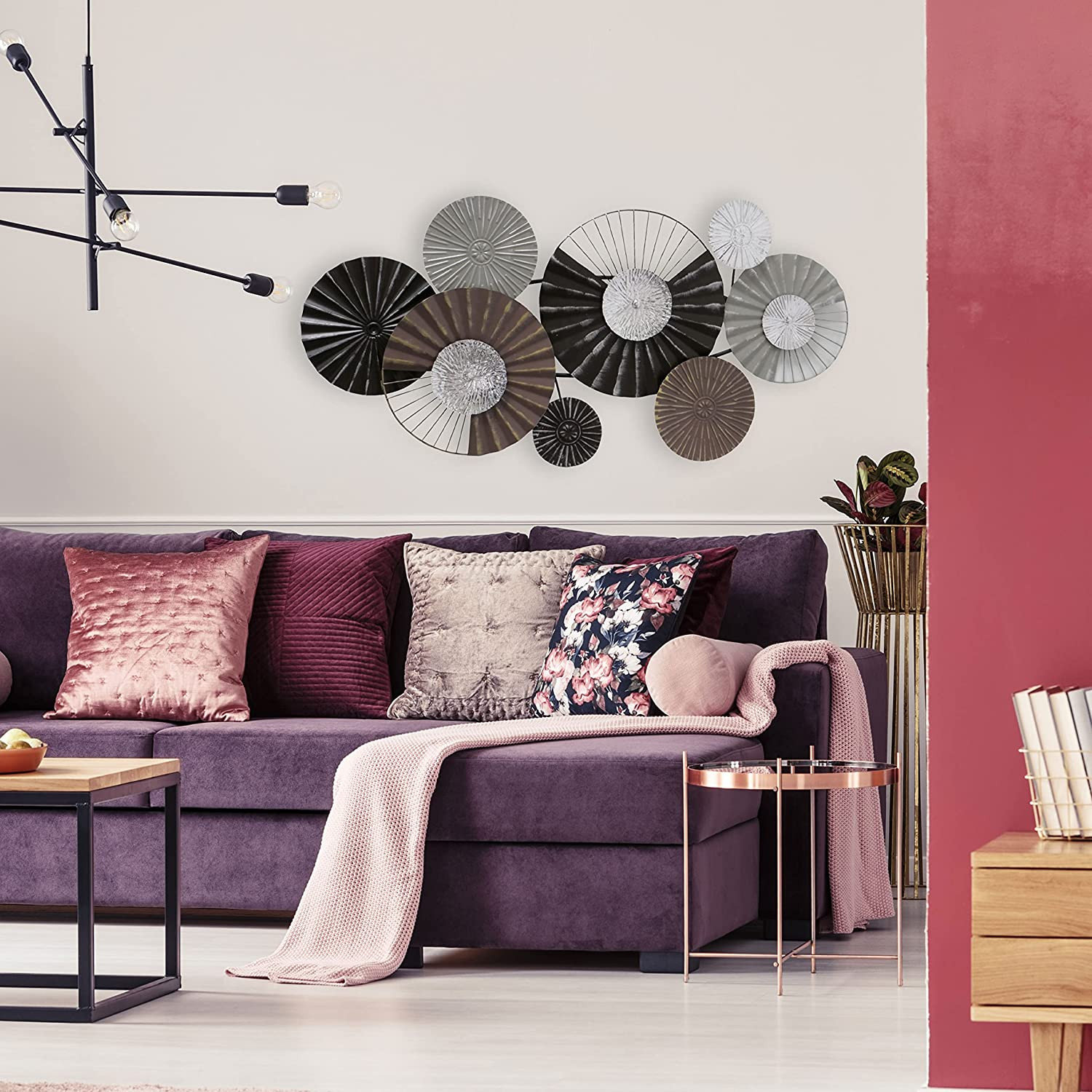 Modernist Floating Roundels Wall Sculpture, 39.5" - Farmhouse - Metal ...
