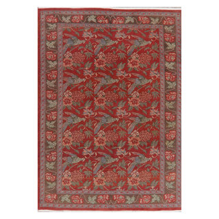 Egyptian Vegetable Dye All-Over Handmade French Toile Rug Oriental, Red ...
