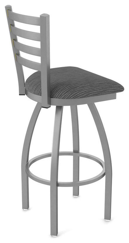 Holland Jackie 410 30" Swivel Bar Stool - Stainless/Graph Coal - Transitional - Bar Stools And ...