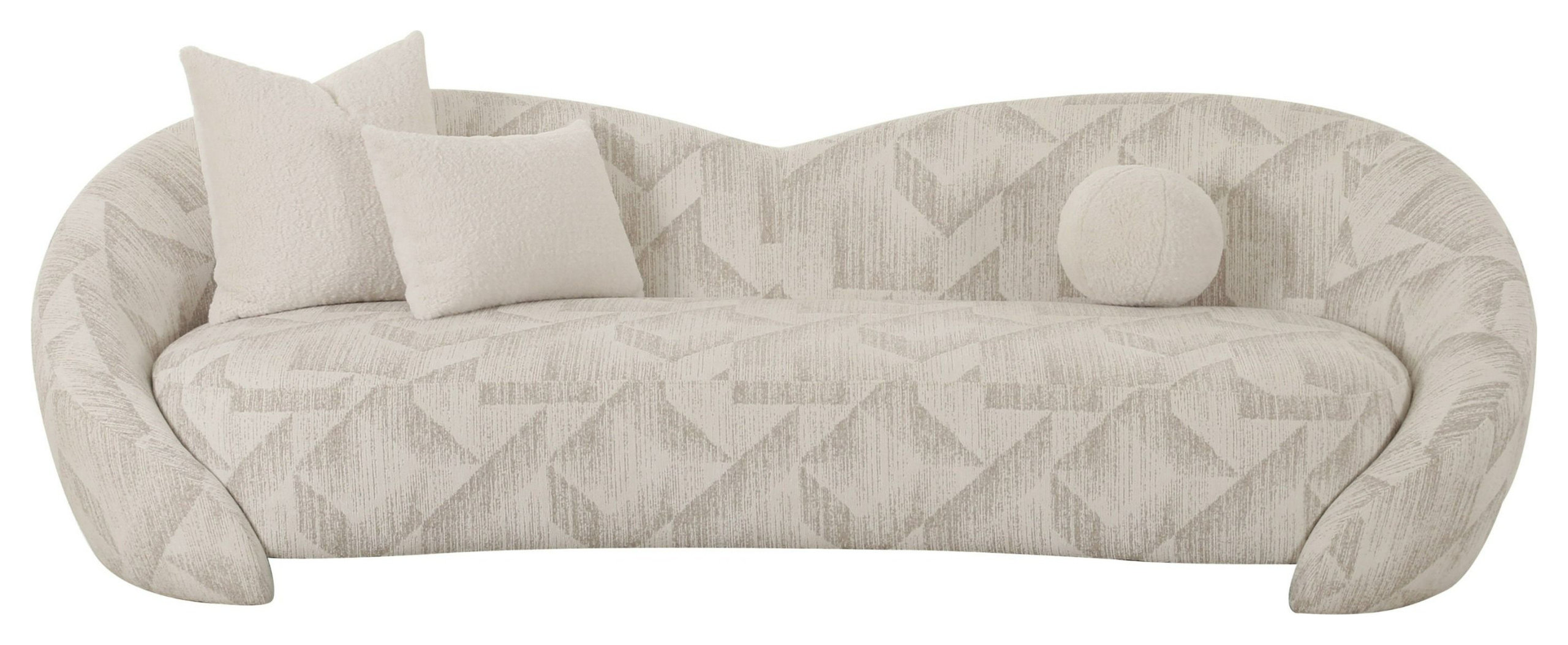 Divani Casa Gentle Modern Beige Pattern Fabric Sofa - Transitional ...