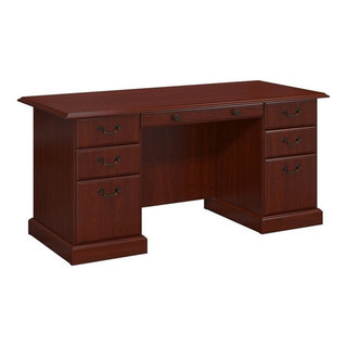 Arlington Computer Desk with Storage and Keyboard Tray in Harvest ...