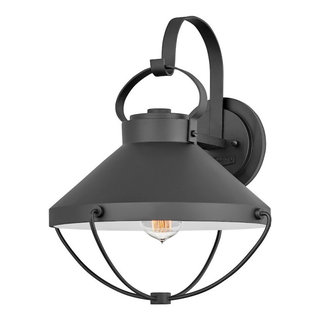 Hinkley Lighting Crew 1 Light Outdoor Wall Mount, Black 2695BK ...
