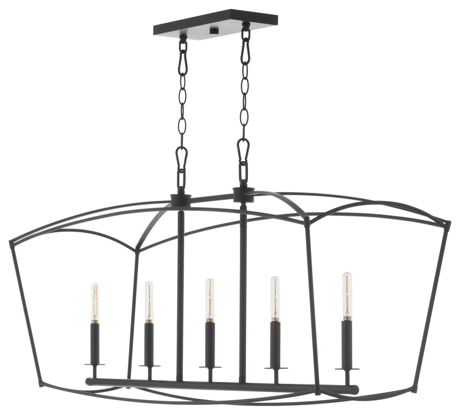 Mantle Transitional Chandelier, Matte Black - Transitional - Kitchen ...
