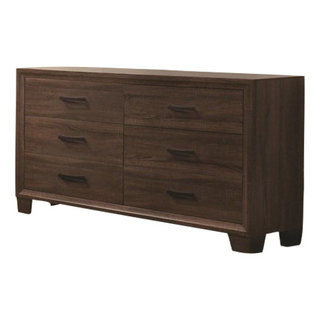 Transitional Six Drawer Dresser, Medium Warm Brown. - Transitional ...