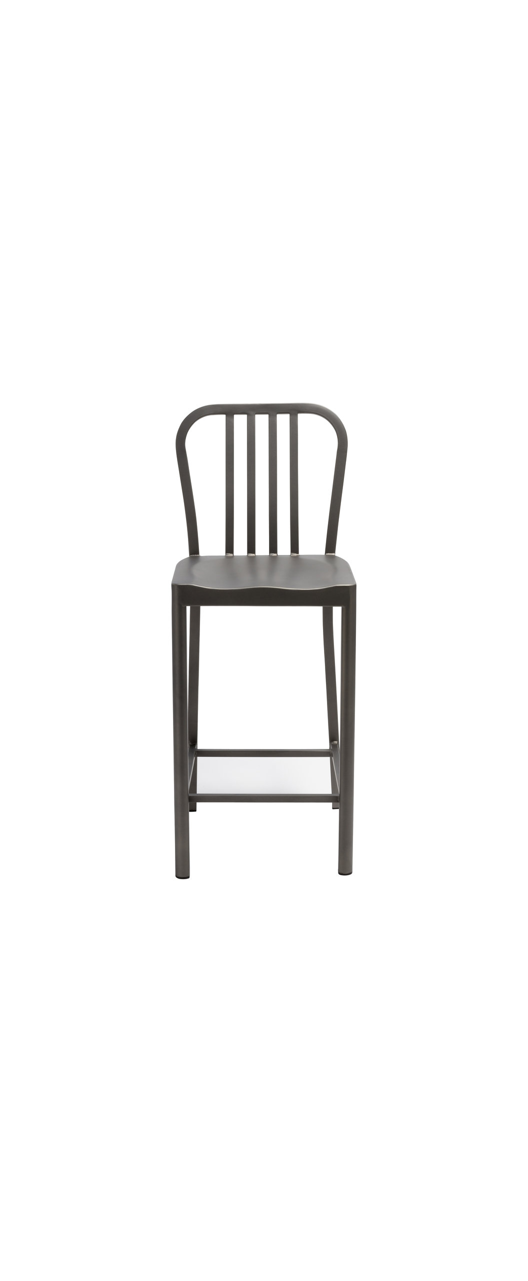 Metal Counter Height Stool with Slat Back Design, Gray - Industrial ...