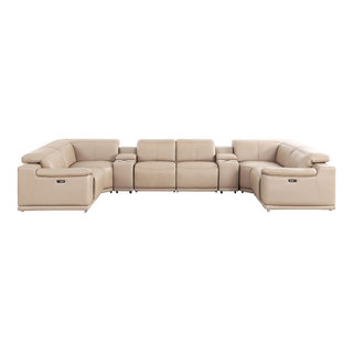 Matteo 8 Piece U Shaped Leather Sectional With 4 Power Recliners - Modern - Sectional Sofas - by ...