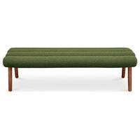 Arlo Dark Green Upholstery Bench - Midcentury - Upholstered Benches ...