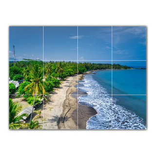 Beach Ceramic Tile Wall Mural HZ500095, 48" Wide x 36" High - Tropical ...