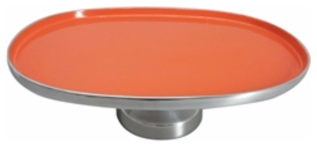 Aluminum Footed Modish Platter, Orange - Contemporary - Dessert And ...