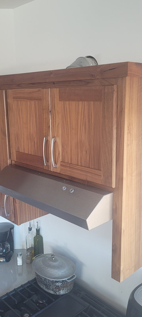 Need to hide the hood pipe. See photos.