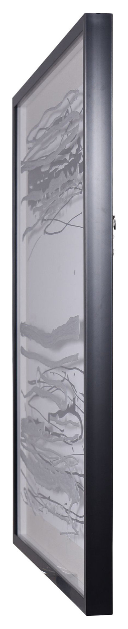 Topical Line Hand Applied Textured Paint, Shadow Box Under Plexi-Glass ...