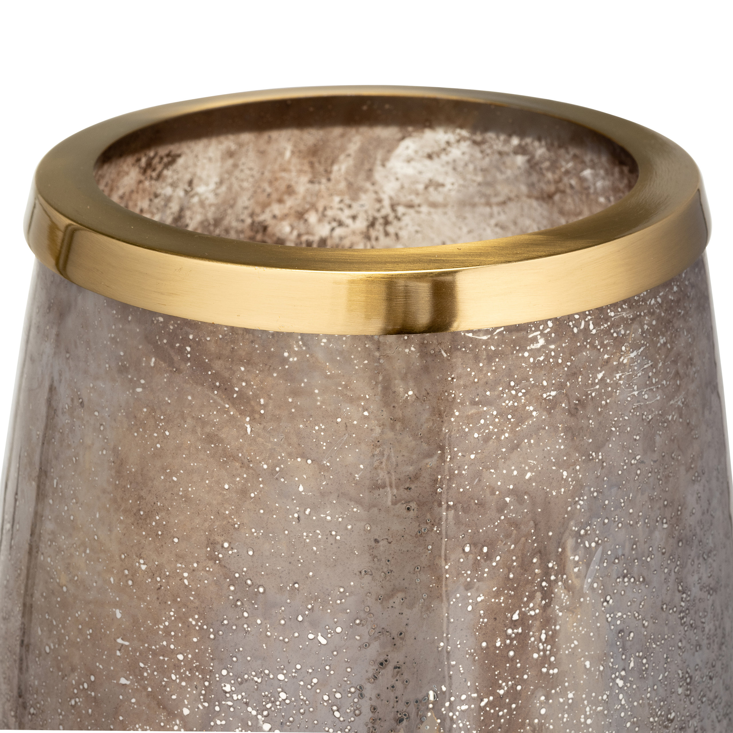 Sagebrook Home Contemporary Glass Champagne Vase With Metal Ring 17573 ...