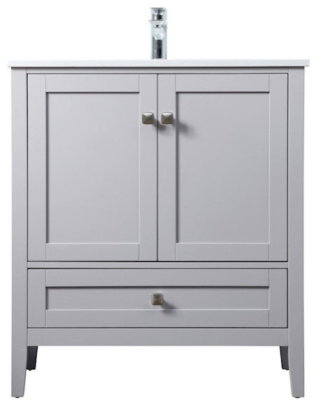 Elegant Lighting Hamilton 30"L Single Vanity Sink, Gray - Bathroom ...