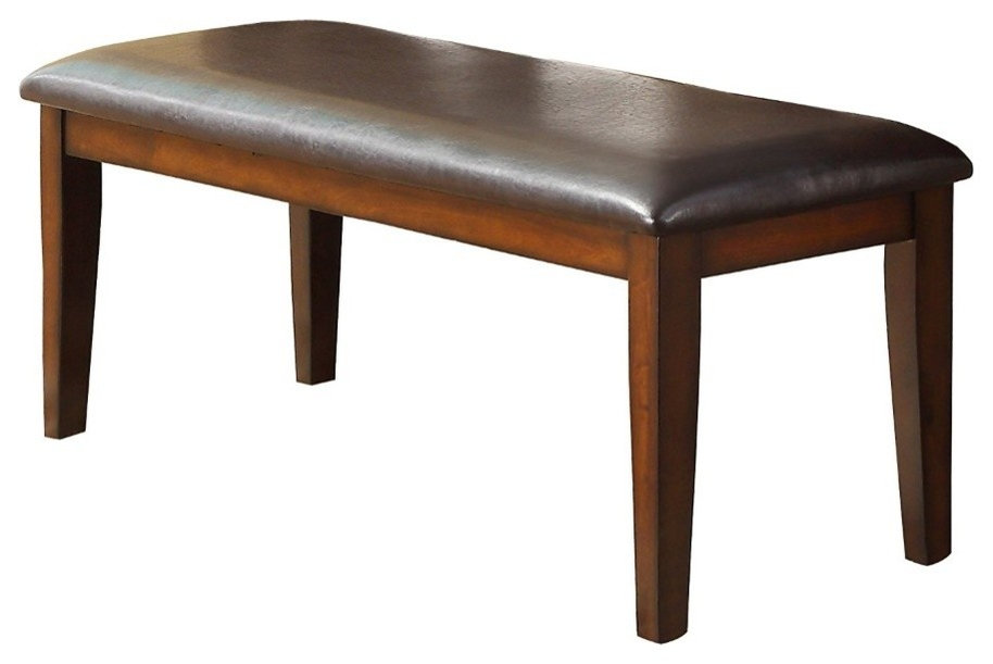 Benzara BM179859 Mango Veneer Bench With Covered Seat, Brown ...