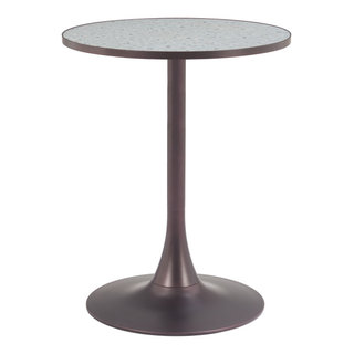 Bite Bistro Table Gray and Bronze - Midcentury - Indoor Pub And Bistro ...