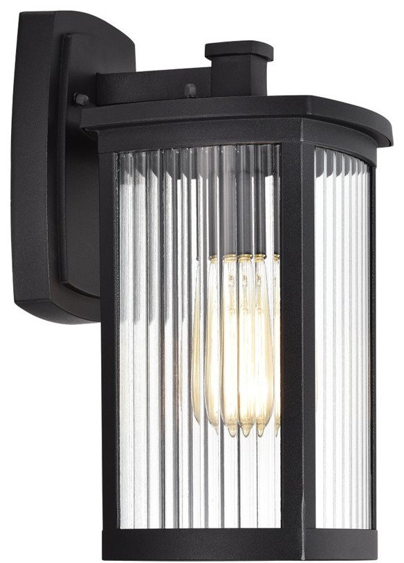 CHLOE Evie Transitional 1 Light Textured Black Outdoor Wall Sconce 14 ...
