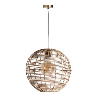 Rattan Round Pendant Light, Vical Home - Contemporary - Pendant ...