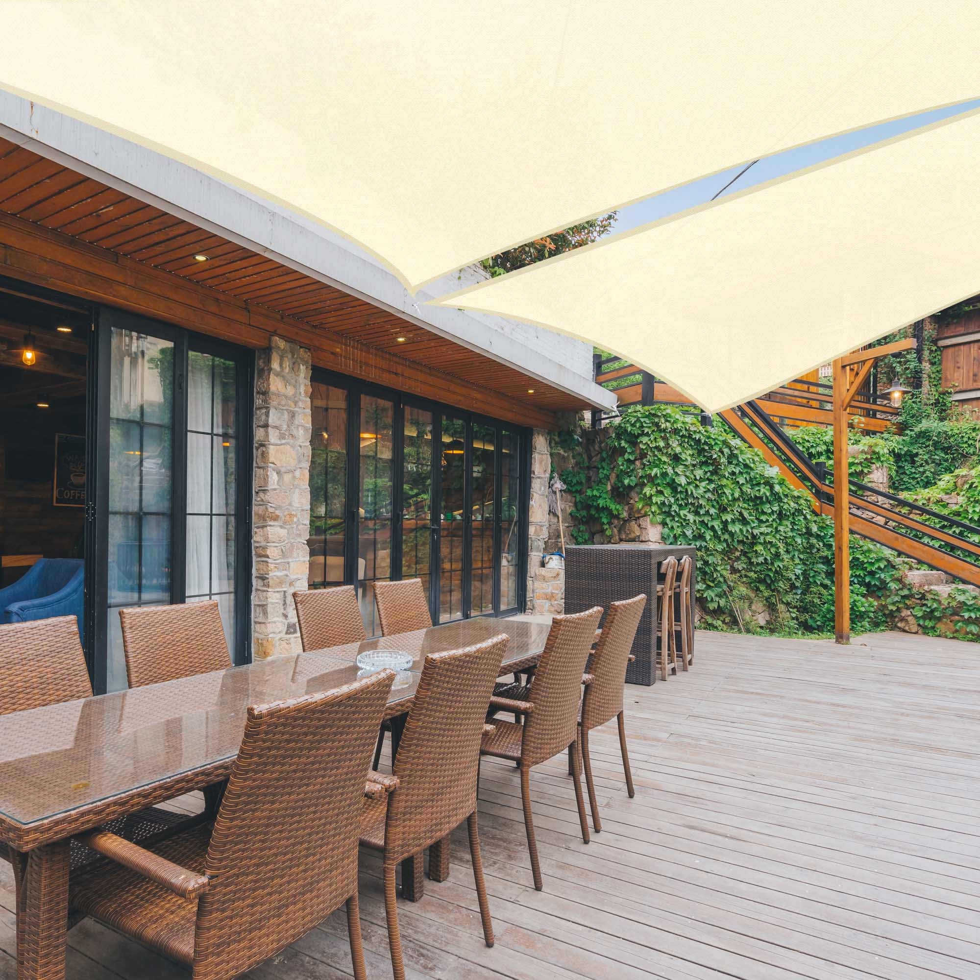 Yescom 22 Ft 97% UV Block Triangle Sun Shade Sail HDPE Canopy Cover Net ...