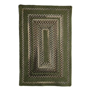 Bradford Concentric Rectangle Braided Area Rug, 9'6"x9'6 ...