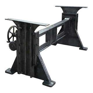 Craftsman Industrial Dining Table Desk Base - Adjustable Height - Cast ...