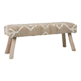 Milo Wool Bench, Natural - Southwestern - Upholstered Benches - by ...