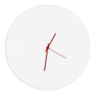 Whiteout Circle Clock, Minimalist Modern White Metal Clocks ...