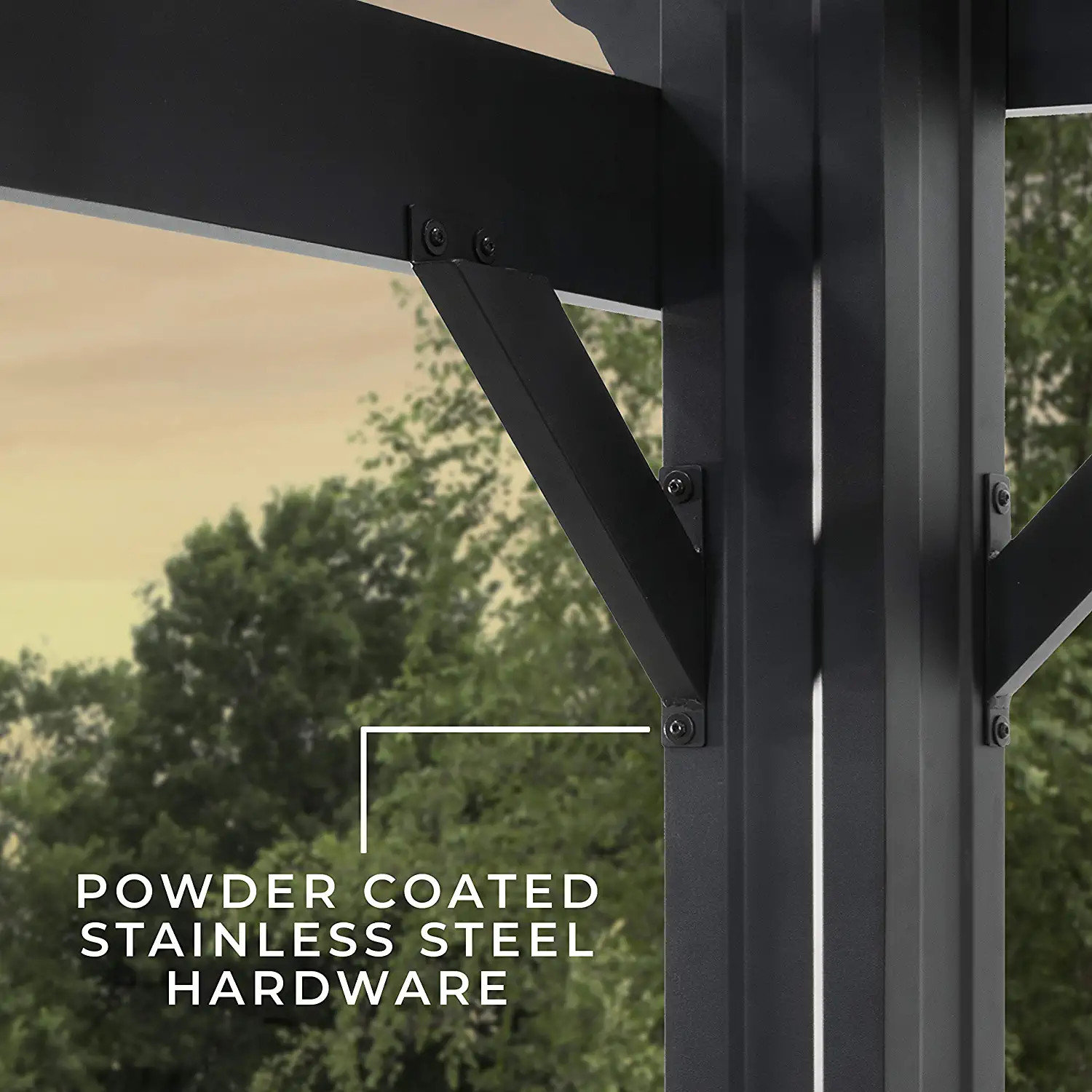 Outdoor Pergola, Galvanized Steel Frame With Trellis Top & Power ...