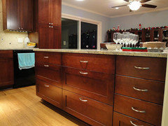 Overhead cabinets above island or peninsula