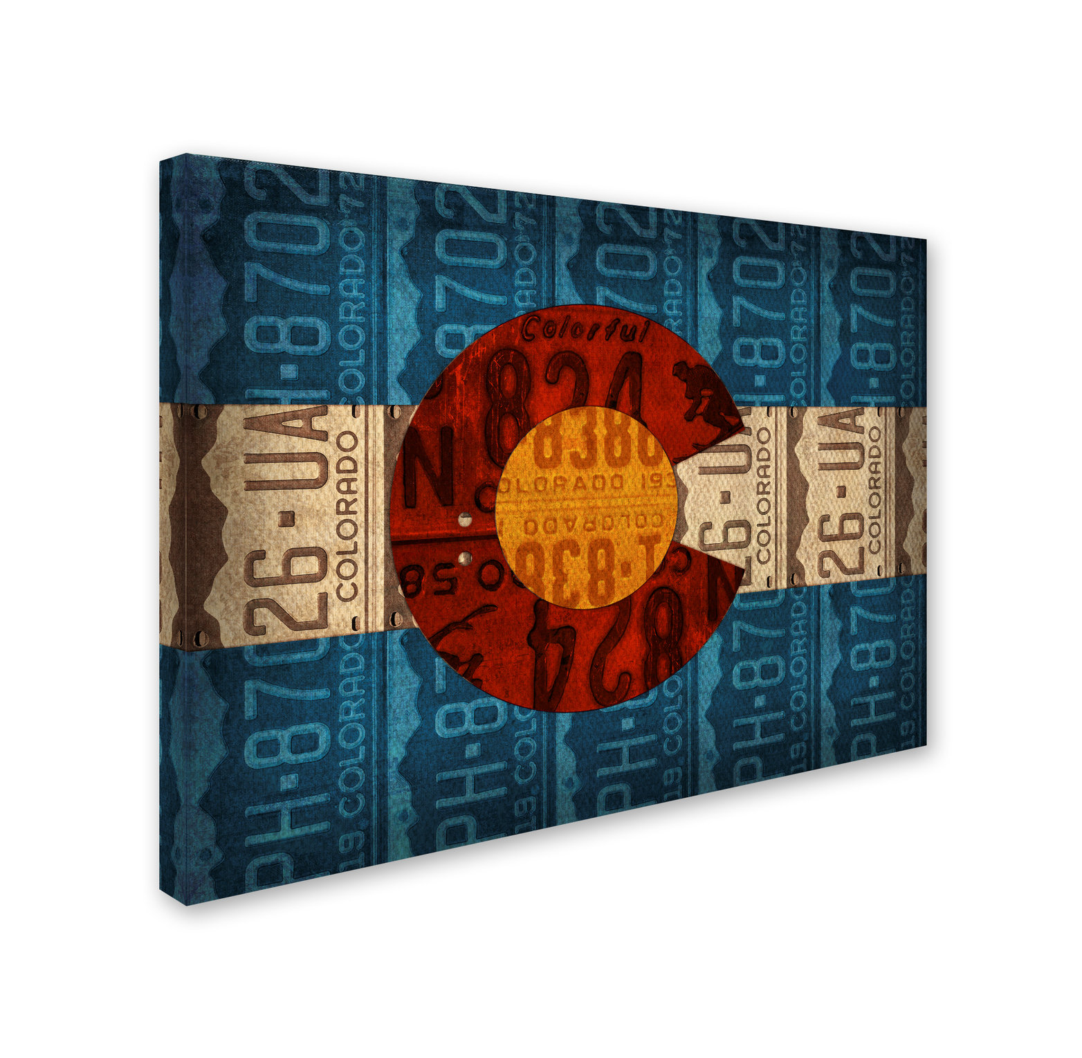 Design Turnpike 'Colorado State Flag License Plates' Canvas Art, 18"x ...