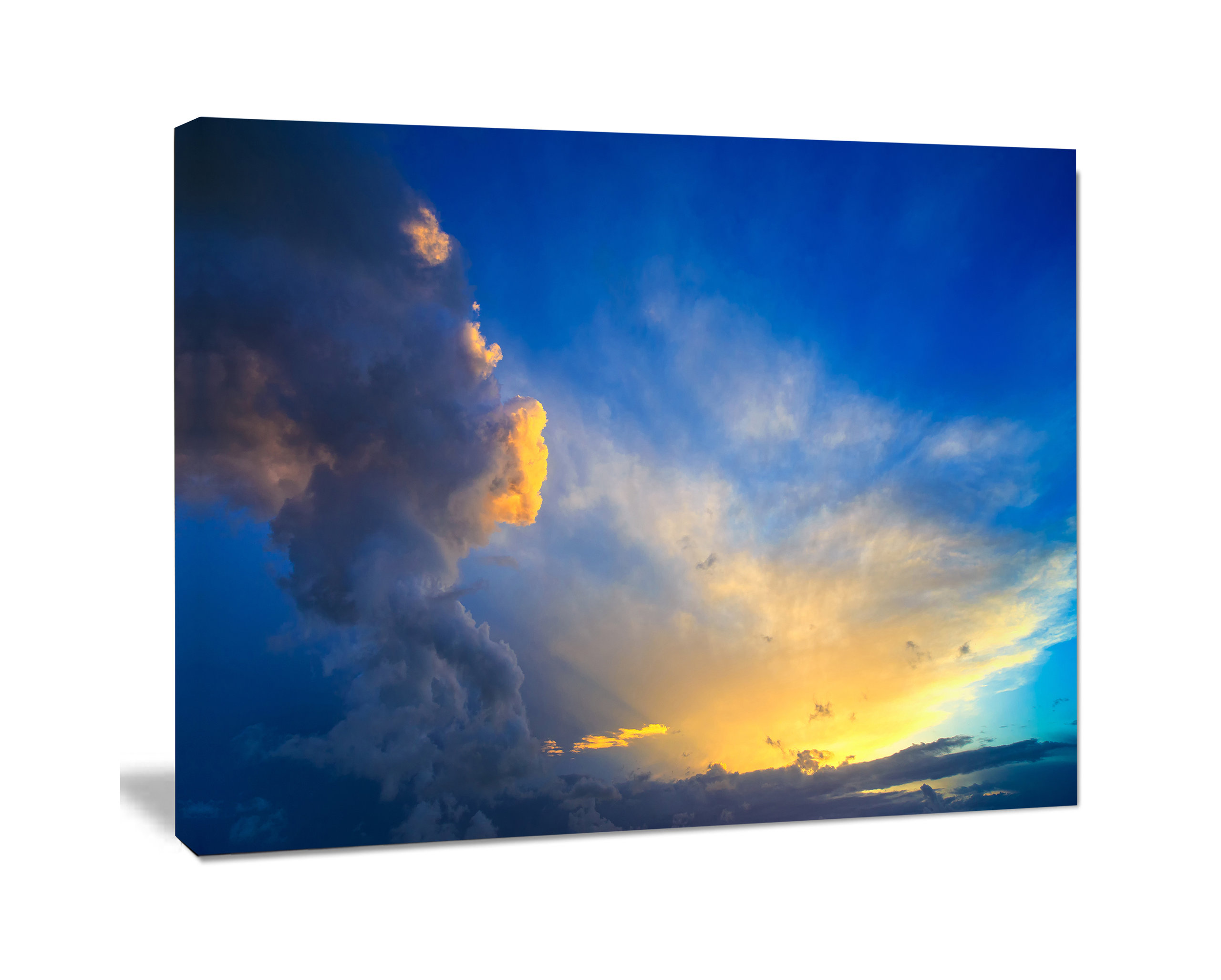 Dramatic Sunset Sky with Thunderstorm, Beach Photo Canvas Print, 20"x12 ...