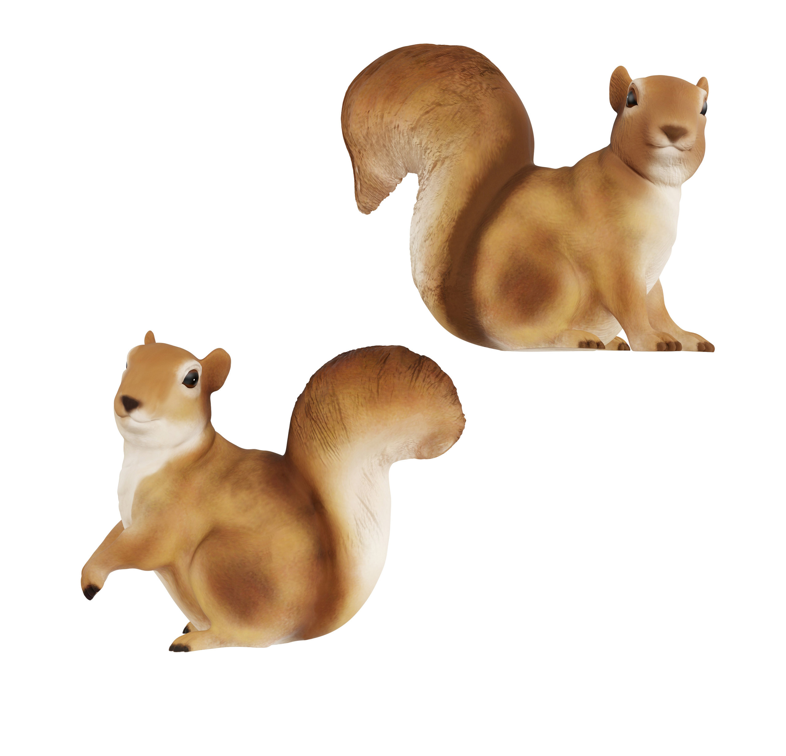 2 Squirrel Statues-Resin Animal Figurines for Outdoor Lawn and Garden ...