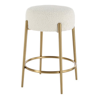 Uttermost 23810 Arles Brass Counter Stool - Midcentury - Bar Stools And ...