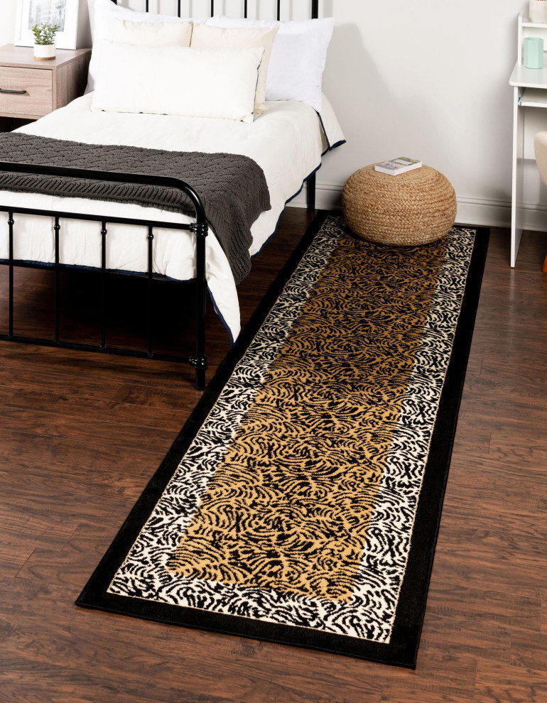 Rug Unique Loom Wildlife Light Brown Runner 2' 7 x 10' 0 - Contemporary ...