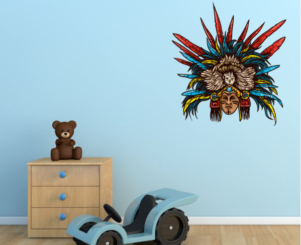 Aztec Warrior Vinyl Wall Decal AztecWarriorUScolor005, 48 in ...