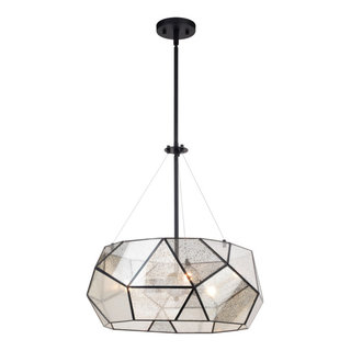 Euclid Three Light Pendant in Black - Transitional - Pendant Lighting ...