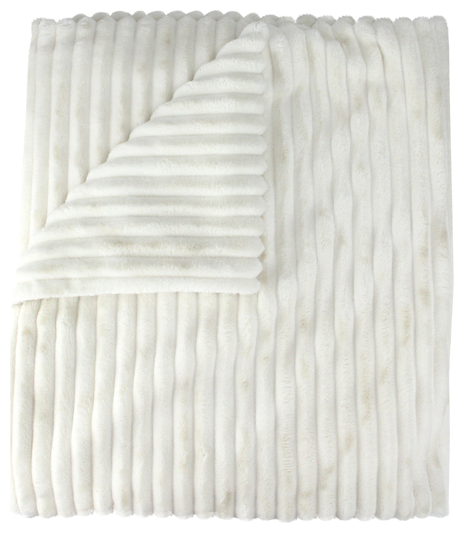 Cream White Ultra Plush Micro Fleece Throw Blanket 50" x 60 ...
