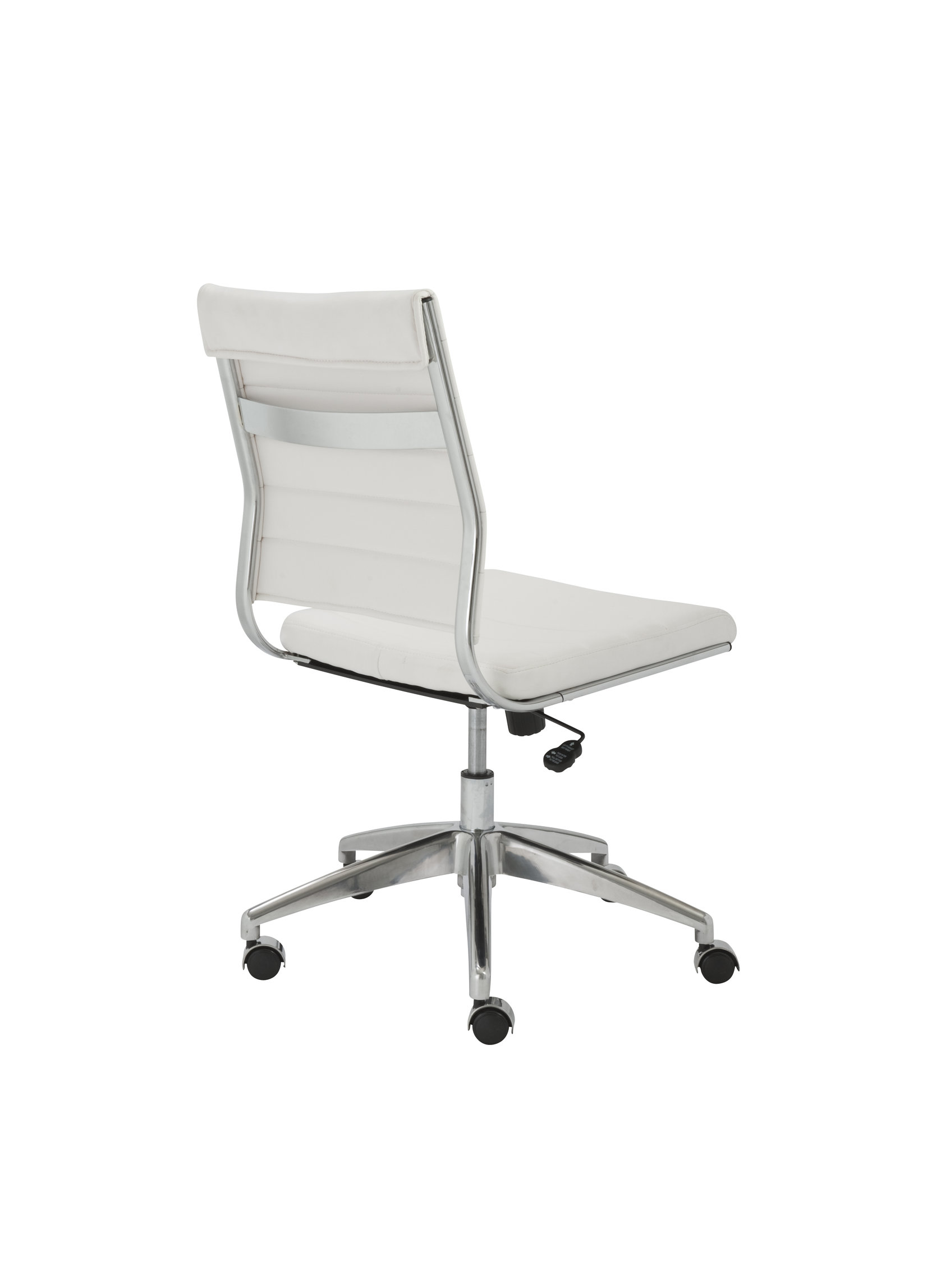 Axel Low Back Office Chair Witho Armrests, White With Aluminum Base ...