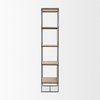 Morris Light Brown Wood w/ Black Metal Frame 4-Tier Shelving Unit ...