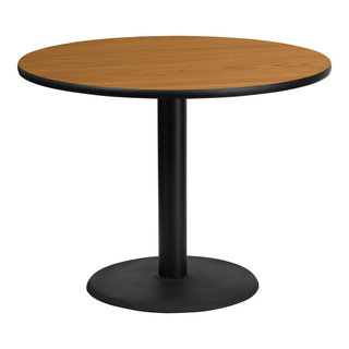 42'' Round Natural Laminate Table Top with 24'' Round Table Height Base ...