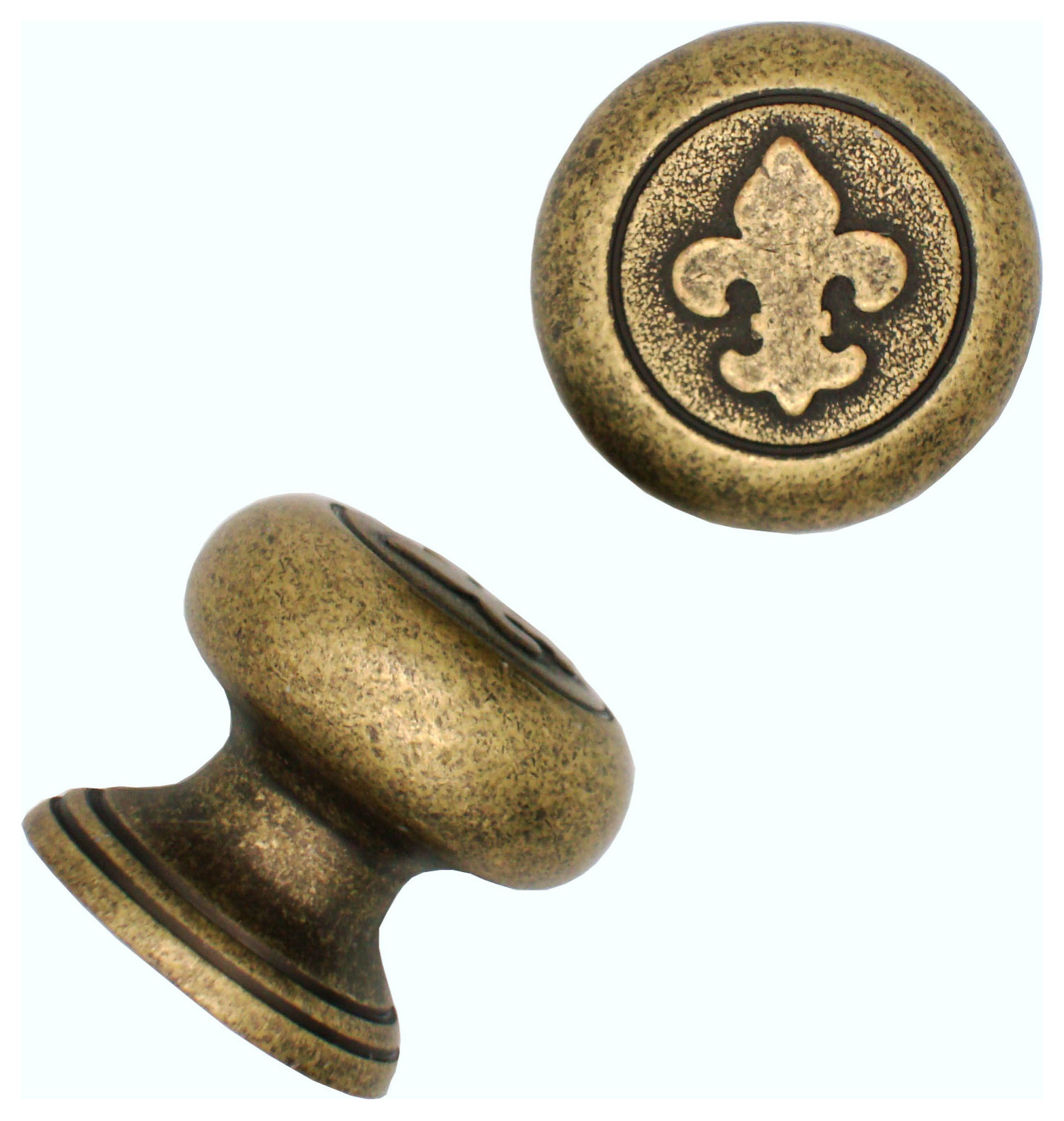 Fleur De Lis Round Knob - Mediterranean - Cabinet And Drawer Knobs - by Buck Snort Lodge ...