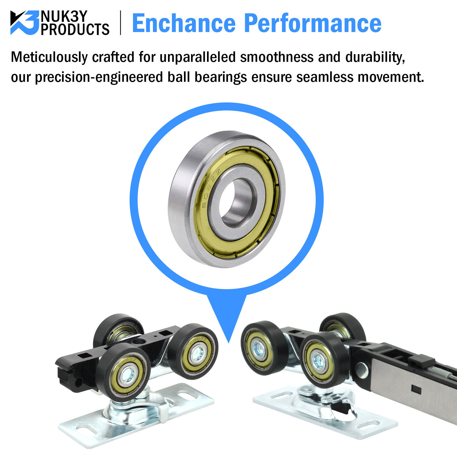 Nuk3y Bypass Sliding Door Hardware Soft close with Finger Pull, 60 ...