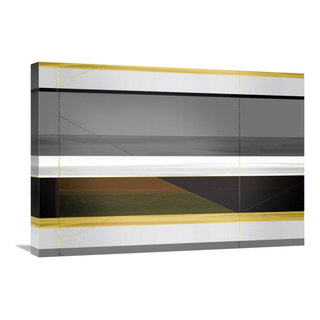 "Abstract Grey And Yellow Stripes" Fine Art Print, 30" x 21.3" - Modern ...