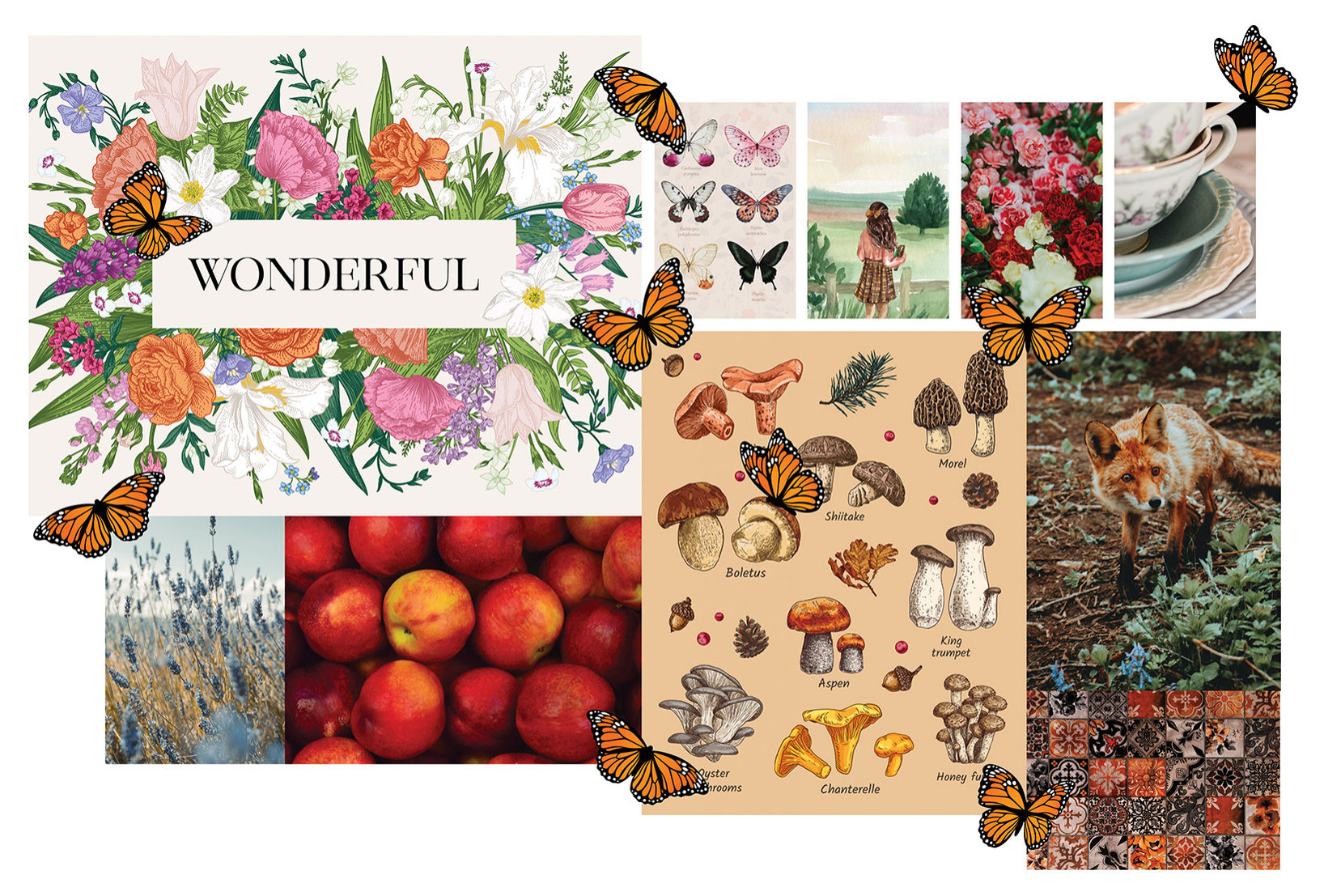 Cottage-core Collage Wall Decals - Contemporary - Wall Decals - by ...